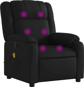 Masážní polohovací křeslo černé, umělá kůže 3206188
