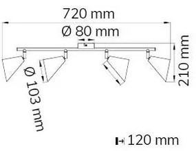 Wofi 70108G - Bodové svítidlo GLORIA 4xE14/28W/230V