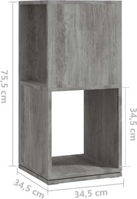 Otočná skříňka betonově šedá 34,5x34,5x75,5 cm kompozitní dřevo 339559
