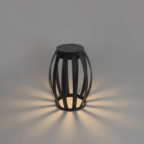 Venkovní stolní lampa černá s 3stupňovým stmívačem, solární a dobíjecí - Sheldon