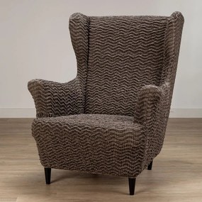 Bielastické potahy CRISTINA oříšková křeslo ušák (š. 60 - 110 cm)