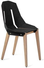 OnaDnes -20% Černá plstěná jídelní židle Tabanda DIAGO s dubovou podnoží