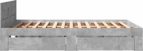 Rám postele s čelem betonově šedý 160 x 200 cm kompozitní dřevo 3295551