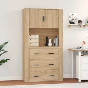 vidaXL Skříň highboard dub sonoma kompozitní dřevo