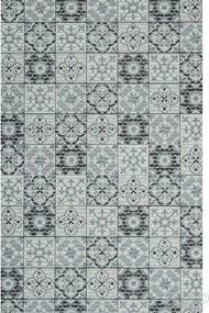 Breno Koupelnová pěnová předložka SOFTY-TEX 79826.1 šedé dlaždice, šíře 65 cm, Šedá