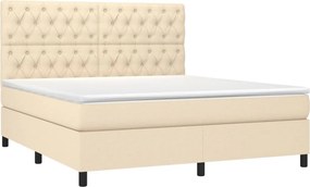 Box spring postel s matrací krémová 160x200 cm textil 3142030