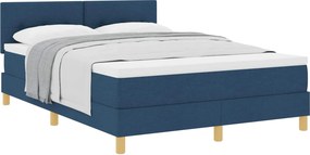 Postel s boxspringem s polštářem Modrá 140 x 200 cm textil 3338929
