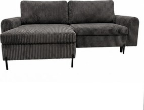 Rohová rozkládací sedací souprava do L PORTINE, 245 cm, s úložným prostorem Roh pohovky: Levý roh, Barva látky Poso: Tmavě šedá (Poso 60)
