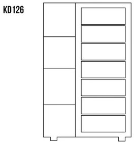 Komoda KD126, 90x138x42, borovice (Barva dřeva: Olše)