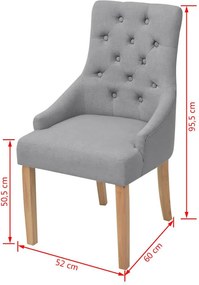 Jídelní židle 4 ks světle šedé textil 274421