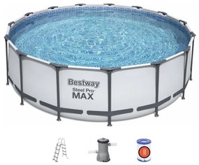 Bazén BESTWAY STEEL PRO MAX 488 x 122 cm bílý