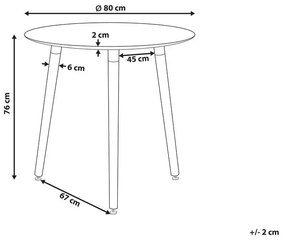 Kulatý jídelní stůl ⌀ 80 cm bílý BOMA Beliani