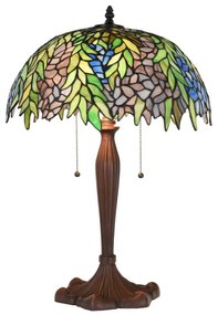 Stolní lampa Tiffany Anneliek zelená – 41x60 cm
