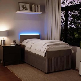 Box spring postel s matrací světle šedá 100x200 cm samet 3289956
