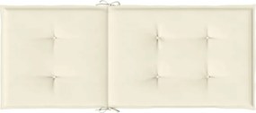 Podušky na židli vysoké opěradlo 6 ks krémové 120x50x3cm textil 314106
