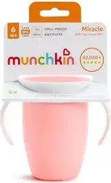 Munchkin - Juniorský netekoucí hrneček 360°s oušky 207 ml-růžový / od
