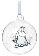 Skleněná vánoční ozdoba Moomin Ski Trip 9 cm Muurla