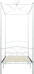 Rám postele s nebesy bílý kovový 100 x 200 cm 284469