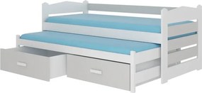 Postel dvojitá s matracemi TIARRO 180x80 bílá – šedá