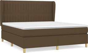 Box spring postel s matrací tmavě hnědá 160x200 cm textil 3128696