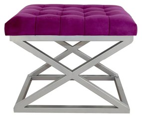 Atelier del Sofa Taburet Capraz - Silver, Fuchsia, Stříbrná, Fuchsia