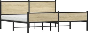 Kovový rám postele bez matrace dub sonoma 193 x 203 cm 3301403