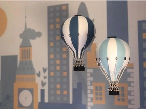 Dekorační horkovzdušný balón – modrá/bílá - S-28cm x 16cm