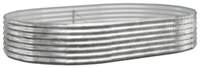 vidaXL Vyvýšený záhon práškově lakovaná ocel 214x140x36 cm stříbrný