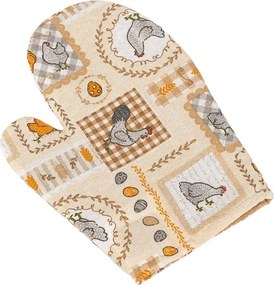 Bellatex Kuchyňská chňapka Velikonoce 28x18 cm Slepička oranžová, béžová
