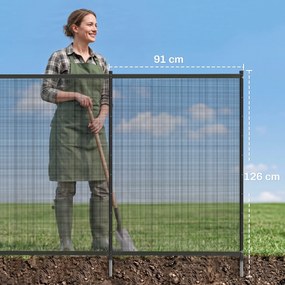 Outsunny plot pro jezírko 365 x 126 cm zahradní plot sada 4 dekorativních plotů pro bazén s podstavcem zásuvný plot pro terasu balkon pletivo černá |…