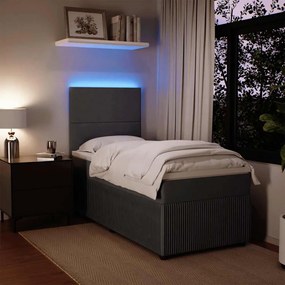 Box spring postel s matrací tmavě šedá 90x190 cm samet 3294509