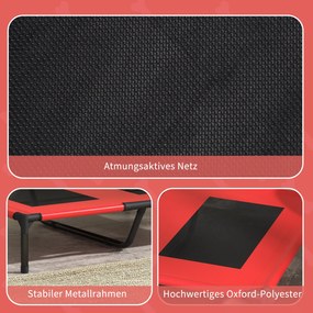 PawHut Zvýšený pelíšek pro psy Pelíšek 92x76x18cm Venkovní prodyšný pelíšek pro velké psy Kempování Oxford Red | Aosom.de