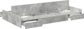 Rám postele s úložným prostorem Betonově šedá 120 x 190 cm 3335328