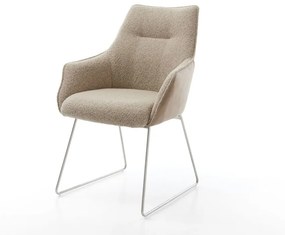 Jídelní židle Alja-Flex směs materiálů béžová tenká podnož z nerezové