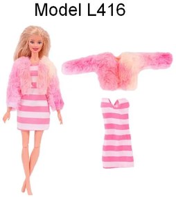 Oblečky pro Barbie - růžové outfity Varianta: model L416
