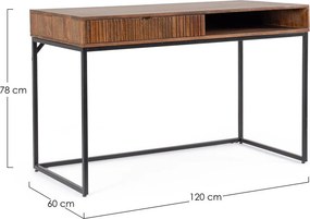 Pracovní stůl s deskou z mangového dřeva 60x120 cm Tadita – Bizzotto