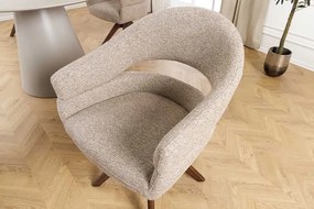 Designová otočná židle Yenibeth taupe / hnědá