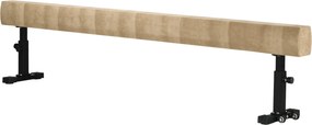 HOMCOM Domácí umělecké gymnastické laťky s nastavitelnou výškou, koly a protiskluzovými nohami, pro děti od 6 let, 226x31x59cm, Hnědá