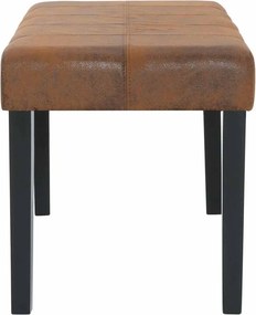 Lavice 106 cm hnědá umělá semišová kůže 281311