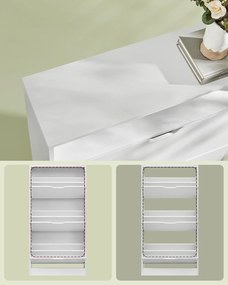 Botník se 3 sklápěcími dveřmi, úložník na boty, 24 x 60 x 139 cm, oblá bílá