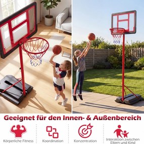 Costway Dětský basketbalový koš 95-155 cm výškově nastavitelný basketbalový