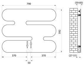 Sapho Sapho, SAMILLA topné těleso 790x592 mm, bílá matná, MI6080