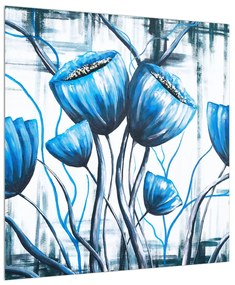 Obraz modrých makovic (50x50 cm)