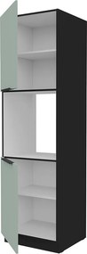 ARIA sc | vysoká skříňka 60 DP-210 2F na vestavnou troubu | 60 cm | ANTI FINGERPRINT povrch | černá/aquamarine