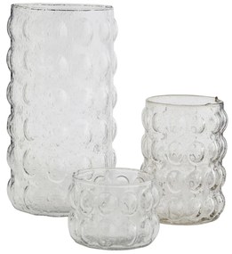 MADAM STOLTZ Skleněný svícen Bubbles Clear 7 cm, čirá barva, sklo