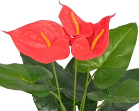 vidaXL Umělá rostlina toulitka s květináčem 45 cm červenožlutá [244446] Barva: Červená