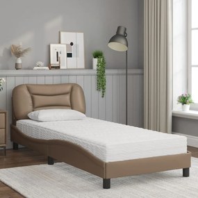 Postel s matrací Hvar cappuccino 90 x 190 cm umělá kůže 3208693