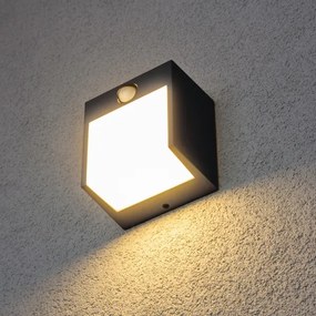 Brilagi-LED Venkovní nástěnné svítidlo se senzorem TERNI LED/12W/230V antr. IP44