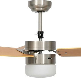 vidaXL Stropní ventilátor světlo a dálkový ovladač 108 cm světle hnědý [51491] Barva: tmavě hnědá