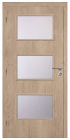 Solodoor Interiérové dveře Etta 6, 80 L, 850 × 1985 mm, fólie, levé, dub Western, prosklené